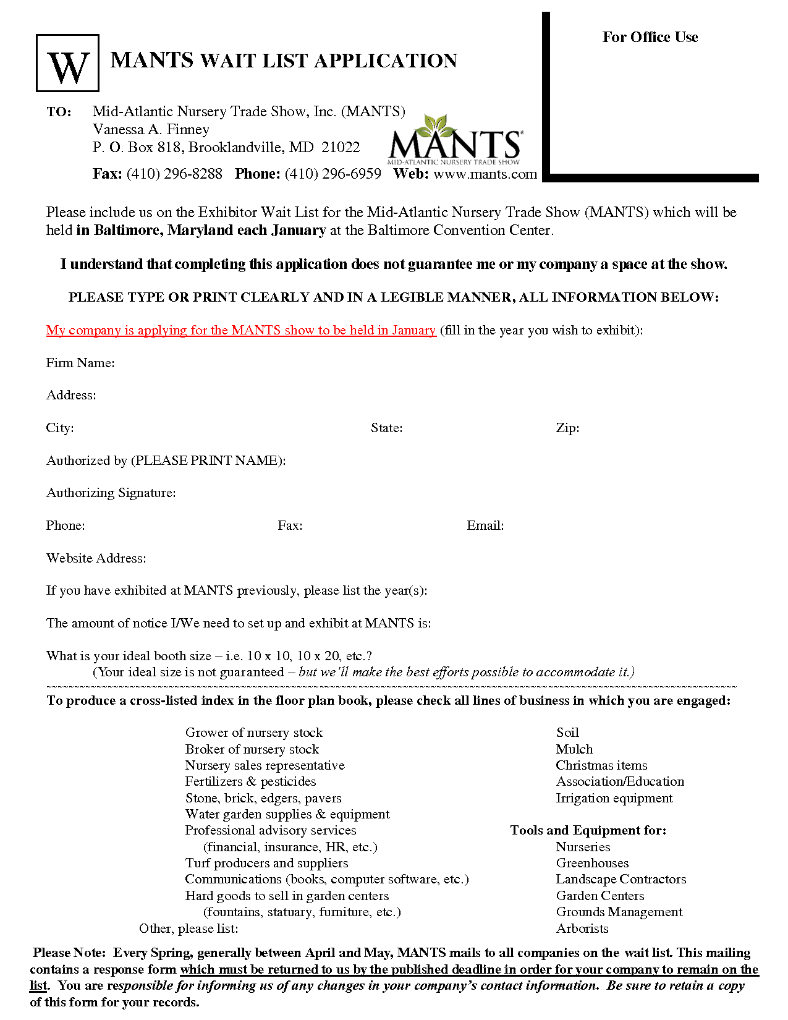 Doculicious - New entry: Wait List Application doculicious version - Modified for year checkbox